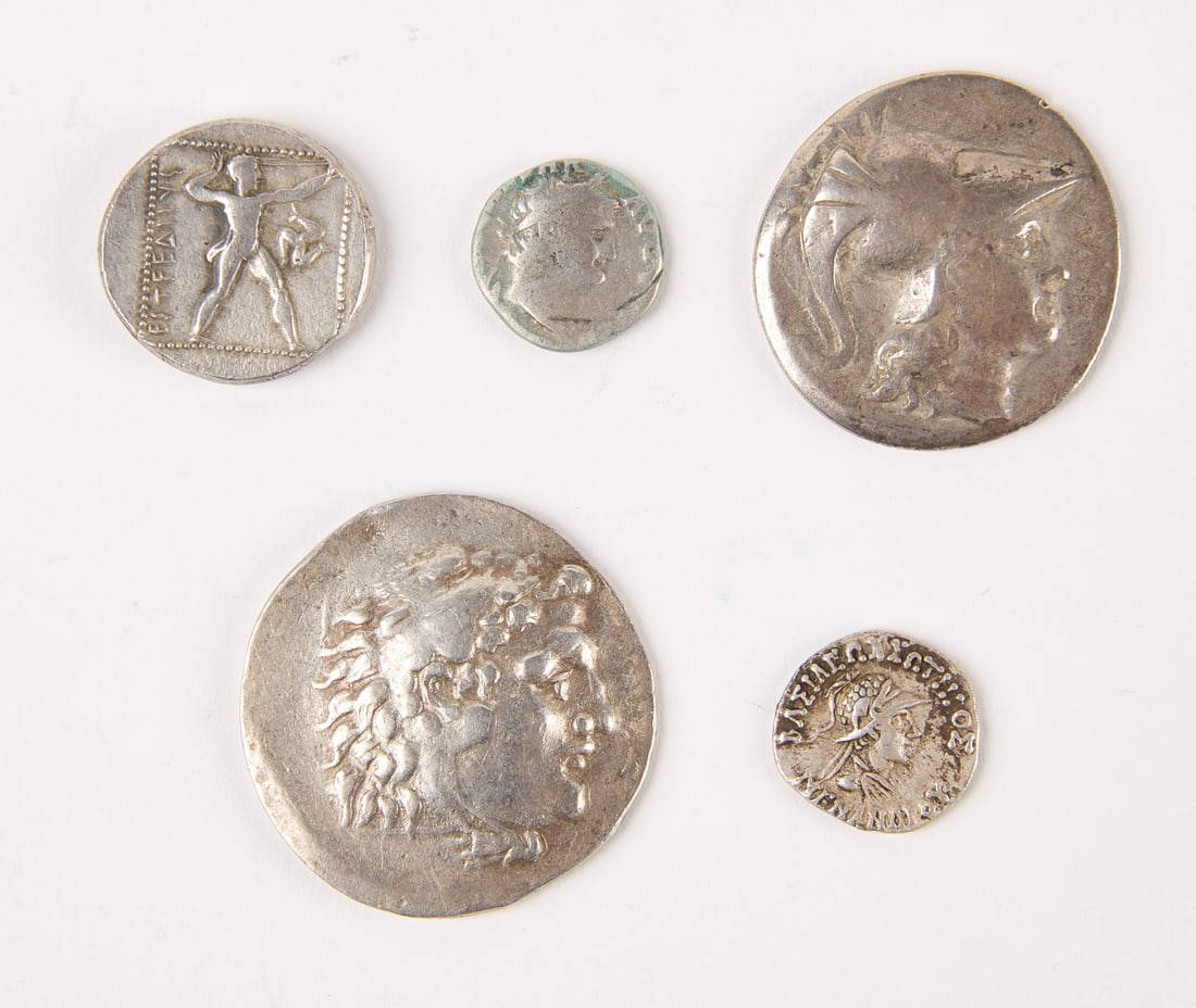 Five Silver Ancient Coins Auction