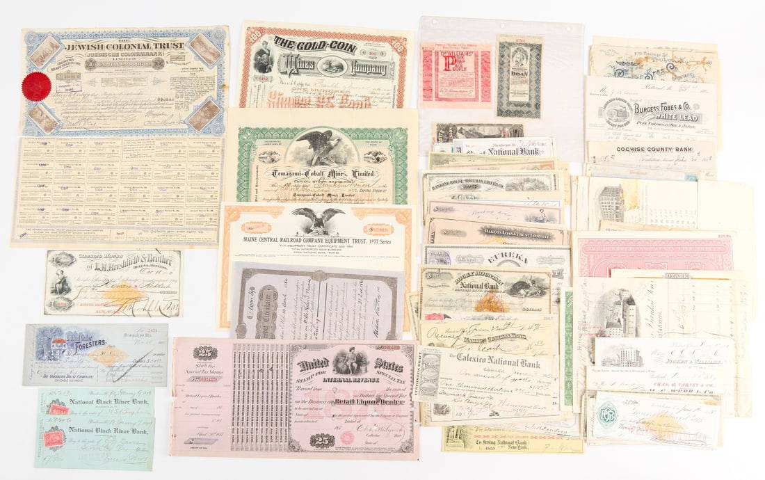 Eight Folders With Mixed And Jewish Colonial Trust Auction