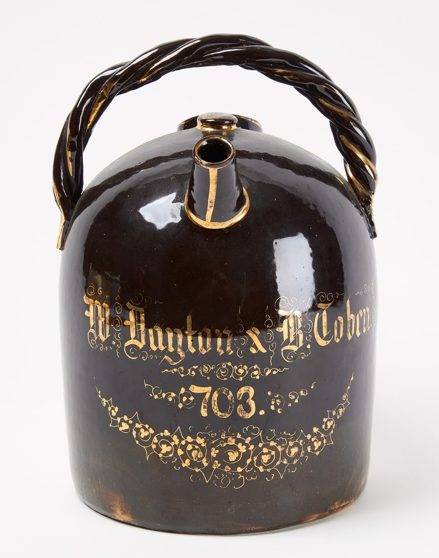 Handled Stoneware Jug With Spout Auction