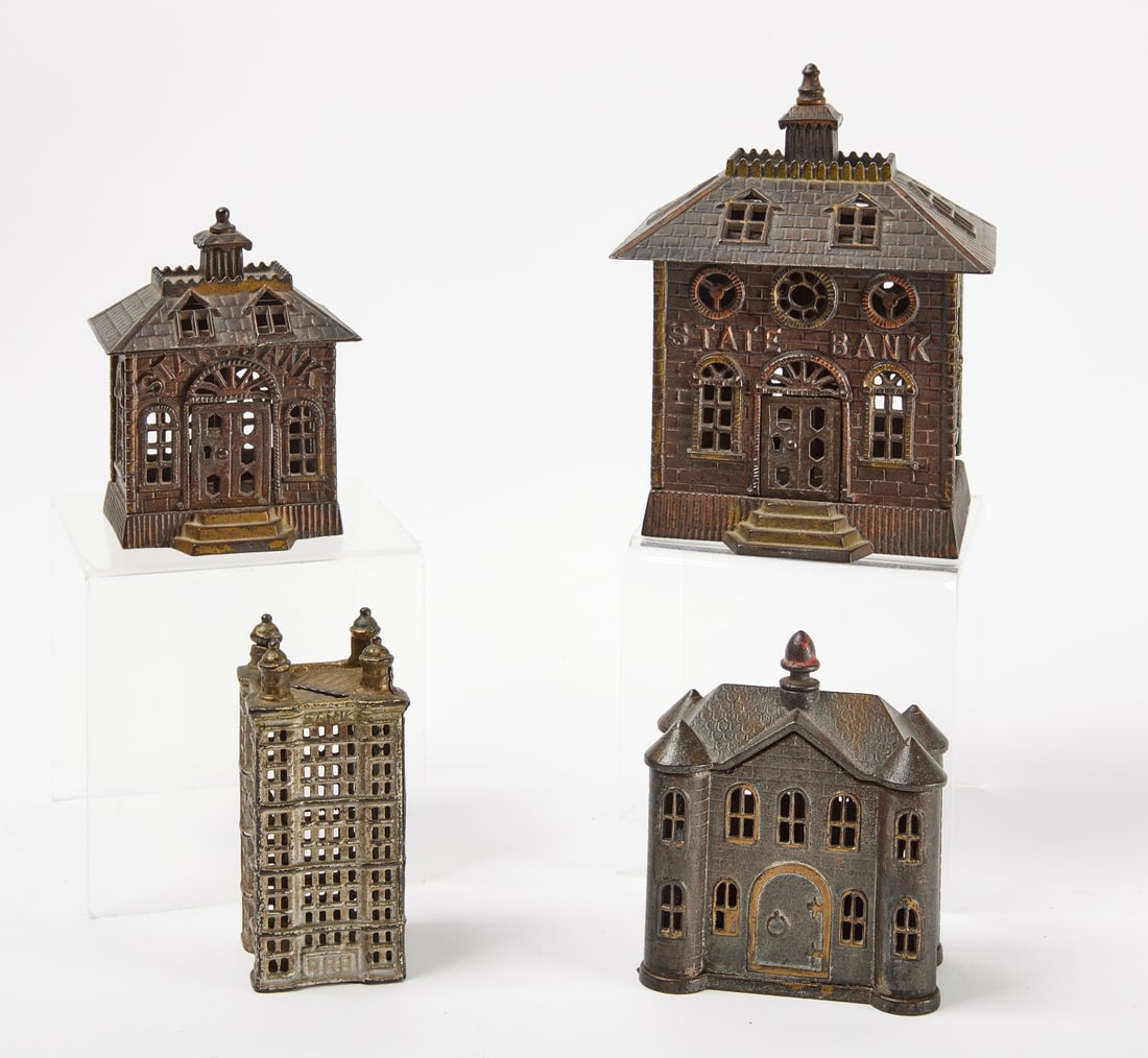 Four Cast Iron Still Banks Auction