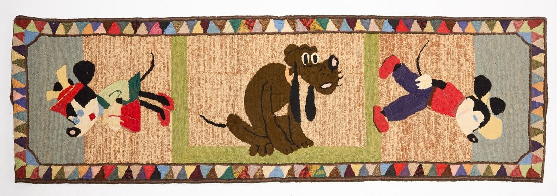 Mickey And Minnie Hooked Rug Auction