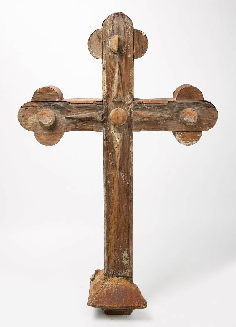 Large Wooden Crucifix Auction