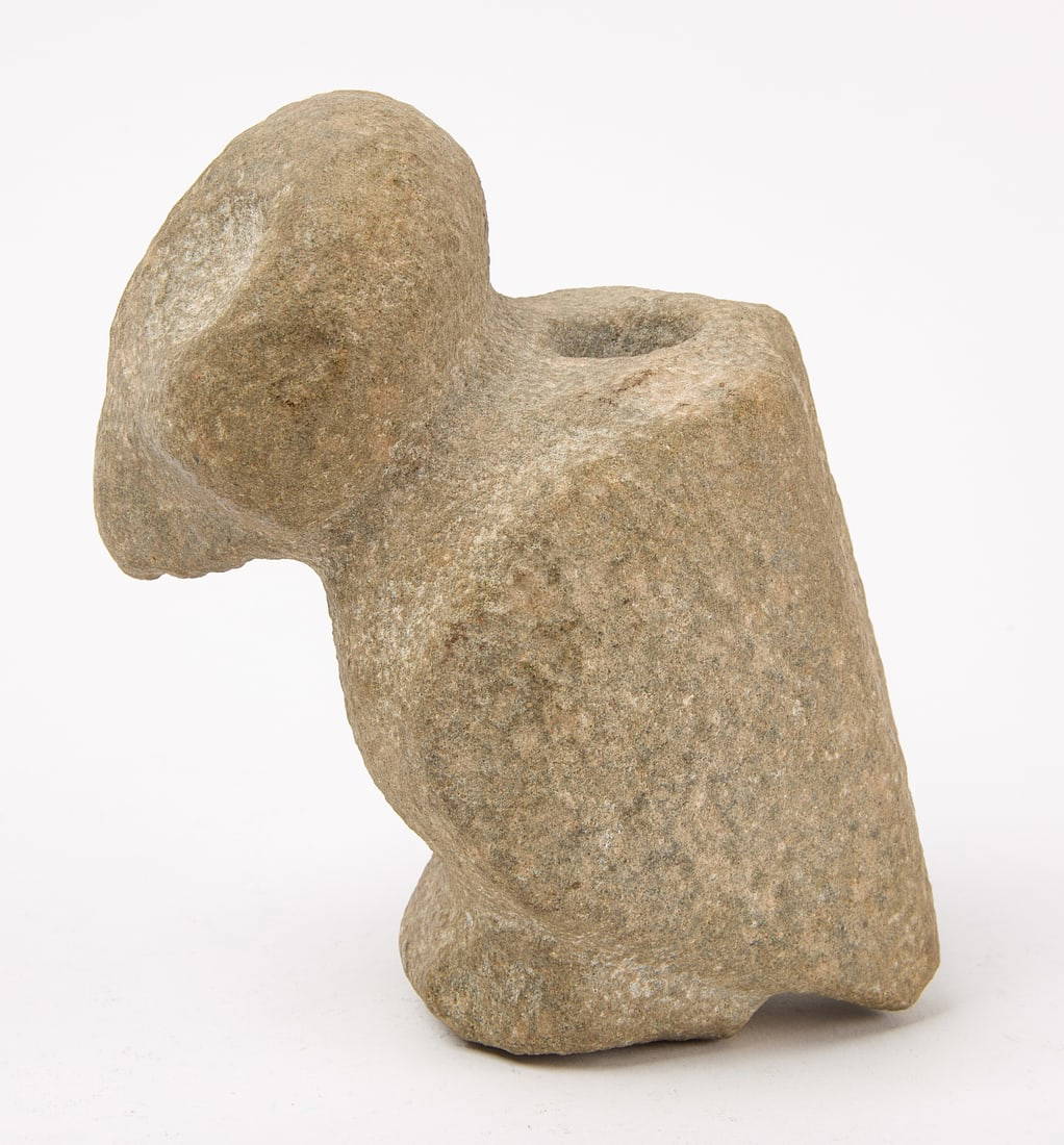 Early Stone Bird Effigy Pipe Auction