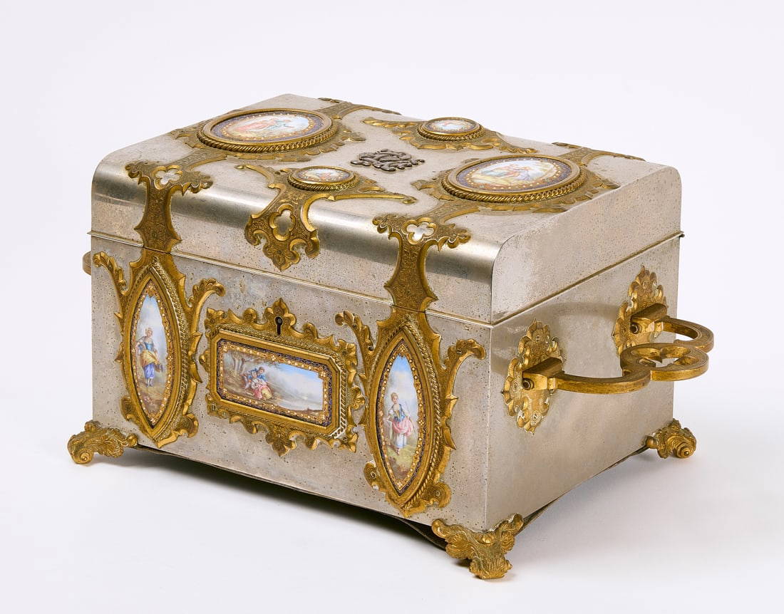 Ornate Jewelry Box With Pictorial Medallions Auction