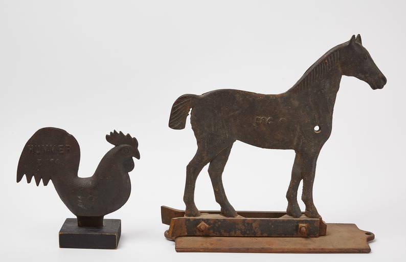 Two Cast Iron Windmill Weights