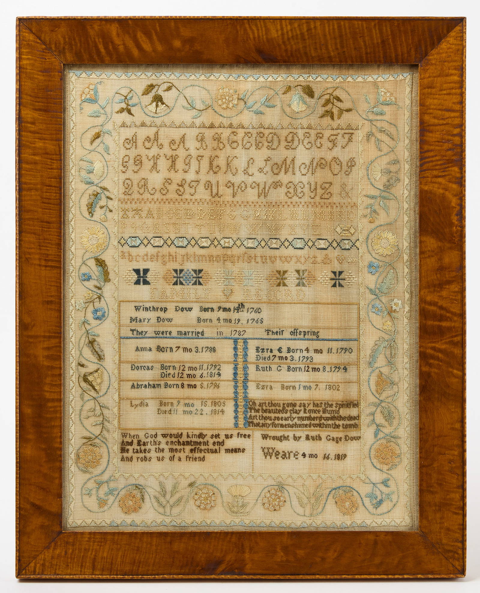 Ruth Gage Dow – New Hampshire Needlework Sampler Auction