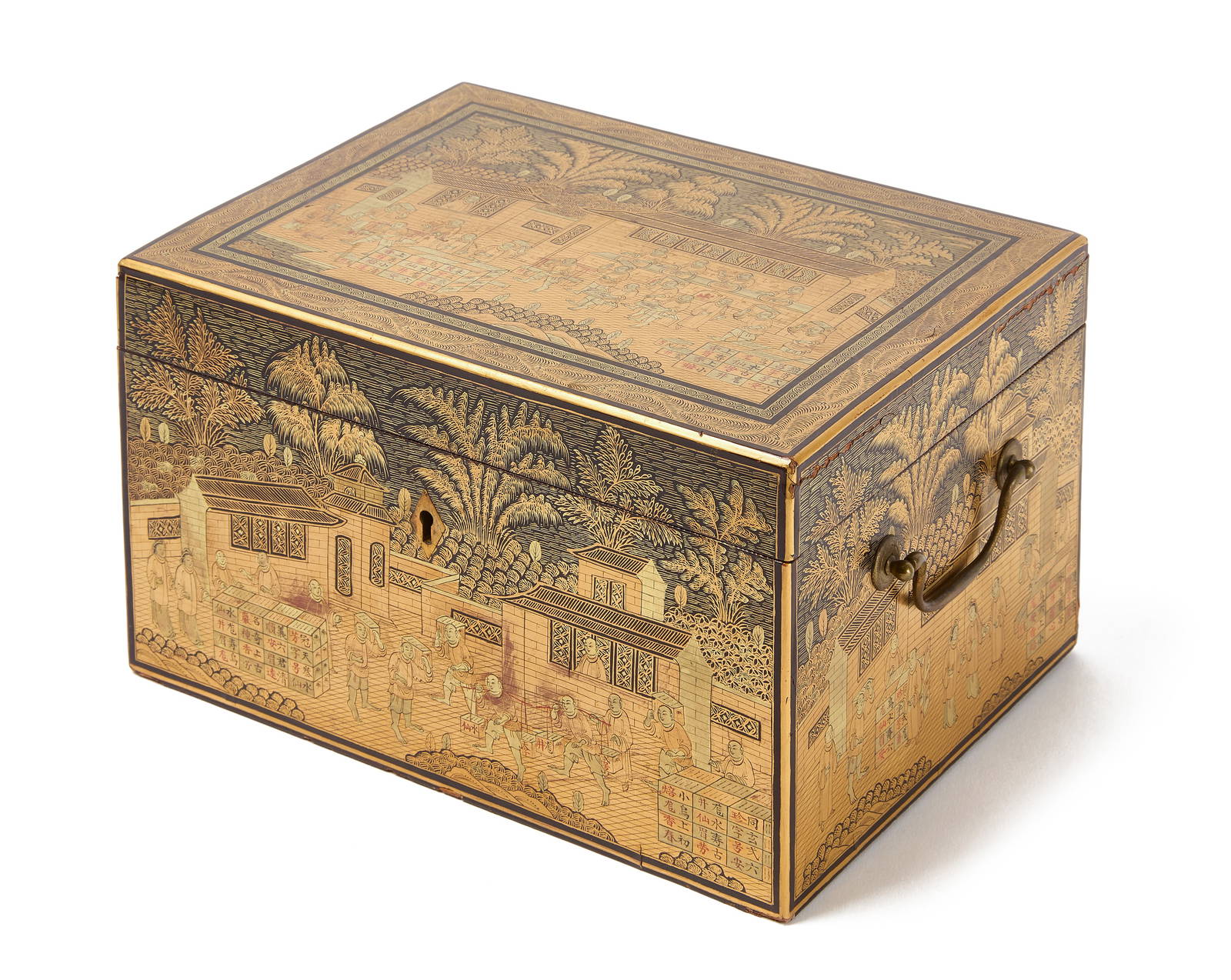 A Fine Black And Gold Lacquer Tea Chest Auction