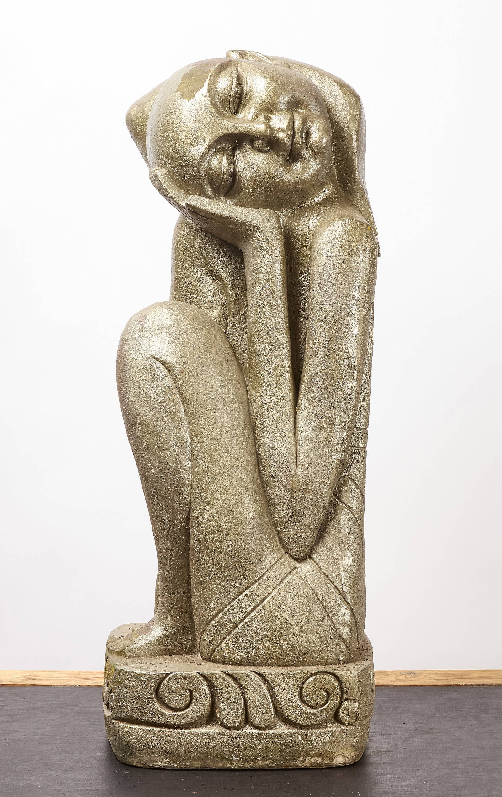 Composite Sculpture Of A Crouched Figure Auction
