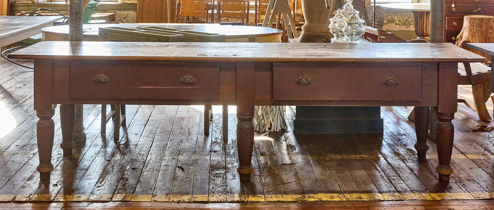 Large Two-drawer Work Table Auction