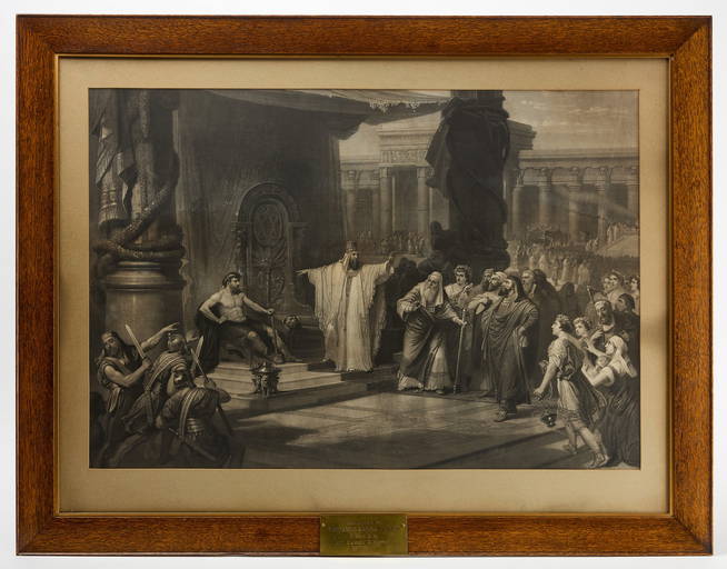 The Iron Worker And King Solomon Masonic Lithograph