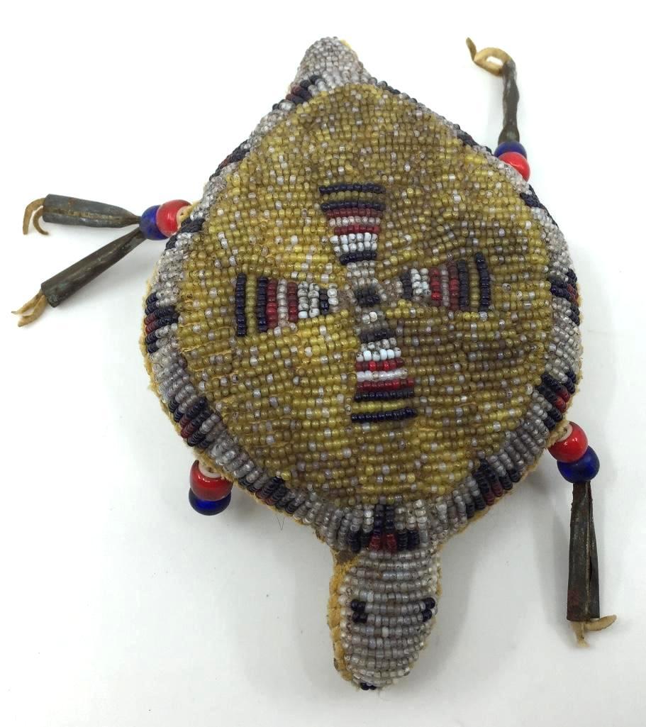 Native American Beaded Umbilical Cord Turtle Fetish or Effigy - Dec 07 ...