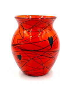 Rare Fenton Hanging Hearts Vase.