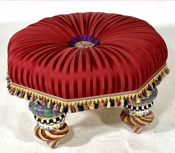 Mackenzie Childs Upholstered Tuffet