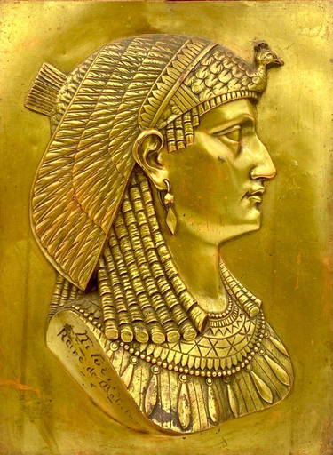 Brass Plated Copper Relief Plaque, Nitocris Queen Of