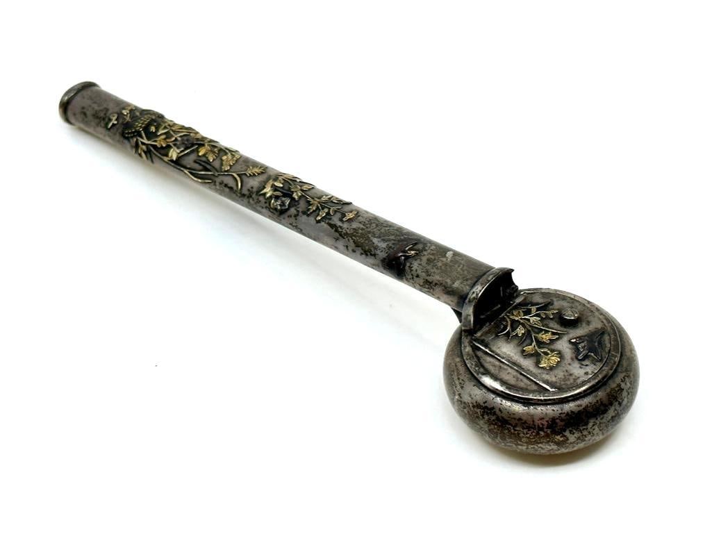 Japanese Silver And Mixed Metal Yatate, Signed Harumitsu Auction