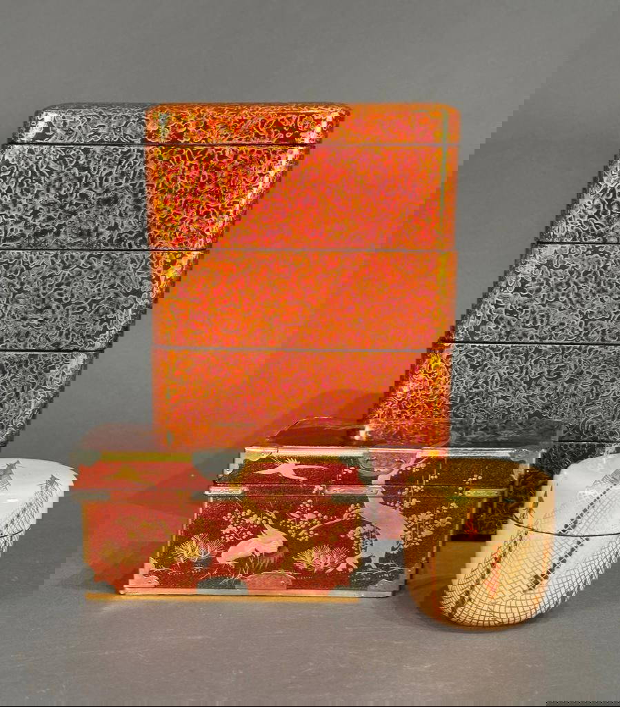 Three Pieces Of Japanese Lacquer Work Auction