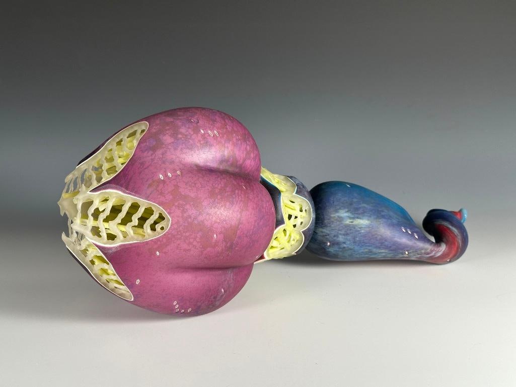 David Leppla Art Glass Sculpture, Sea Form Auction