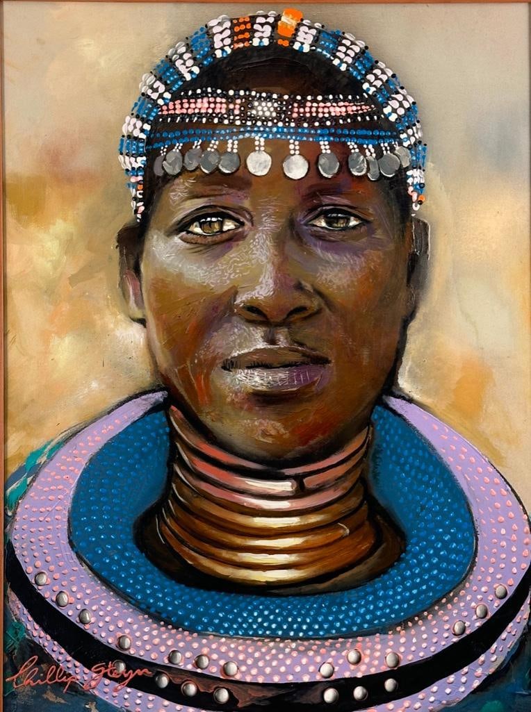 Phillip Steyn Acrylic, Portrait, South African Woman
