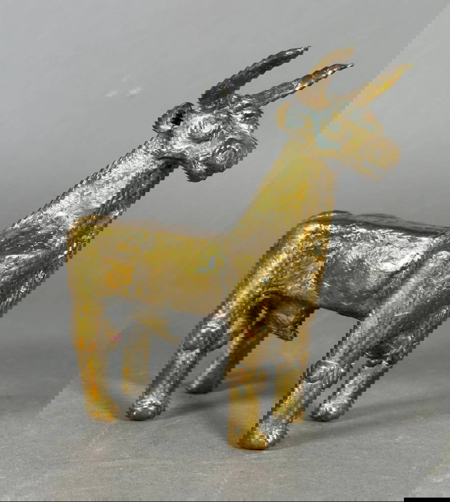 Pall Kapenyes Brass Sculpture, Standing Bull Auction