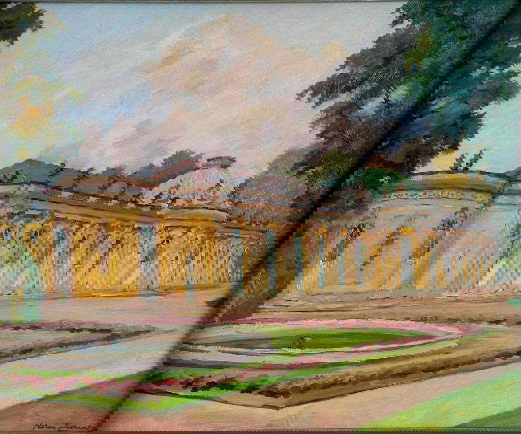 Hans Zank Oil, "schloss Sanssouci" Auction