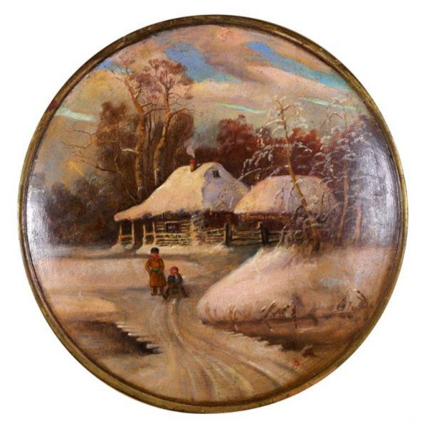 Russian Folk Art Wooden Plaque.