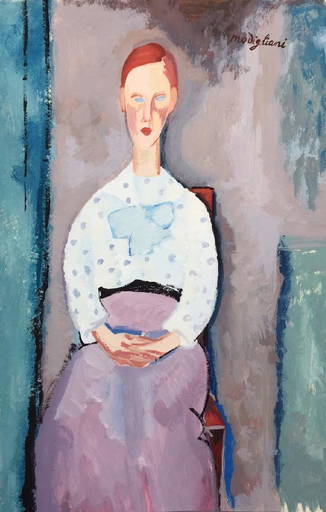 Tempera On Paper Modigliani Style