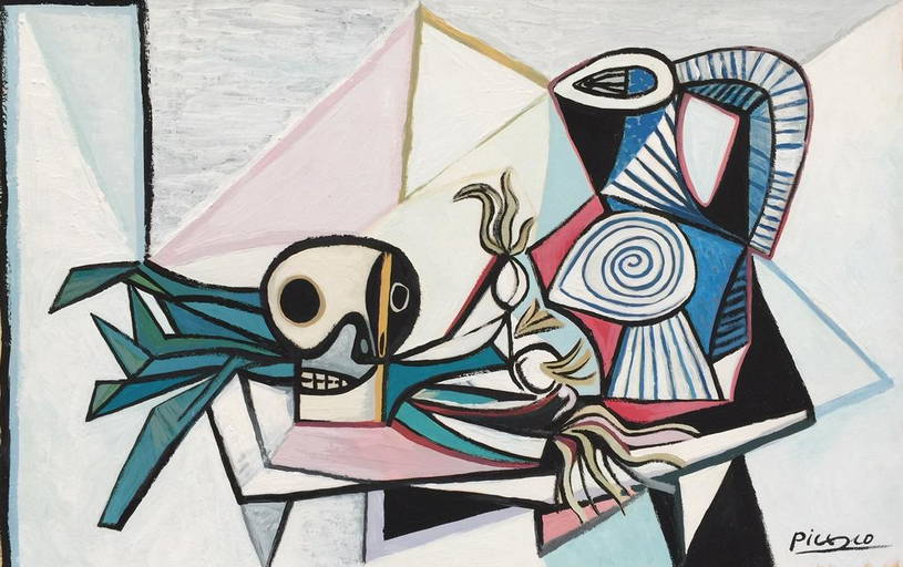 Pablo Picasso Mixed Media On Paper Still Life Cubism