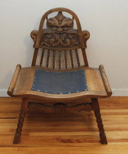Antique Decorative Carved Face Chair