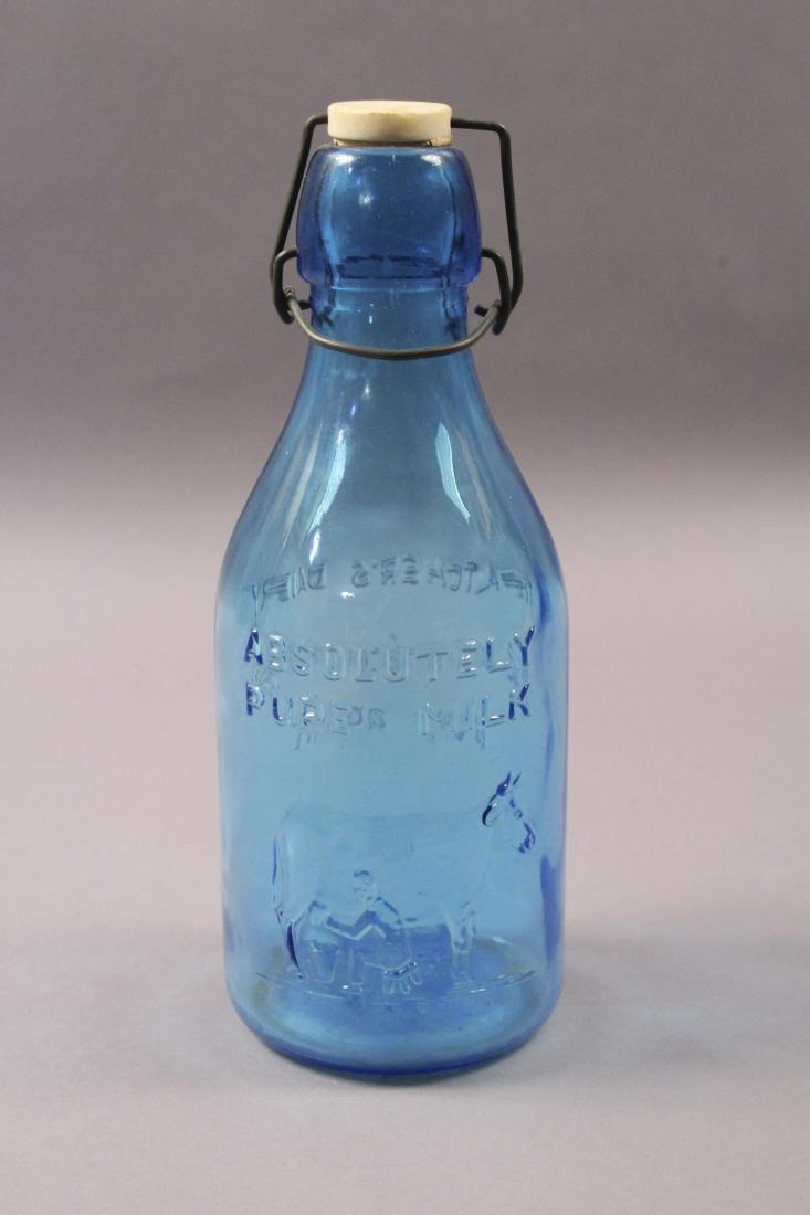 Vintage 1965 Thatcher's Dairy Blue Milk Bottle