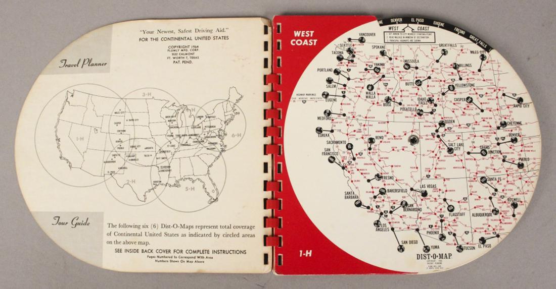 Vintage 1964 Dist O Map Mileage Calculator