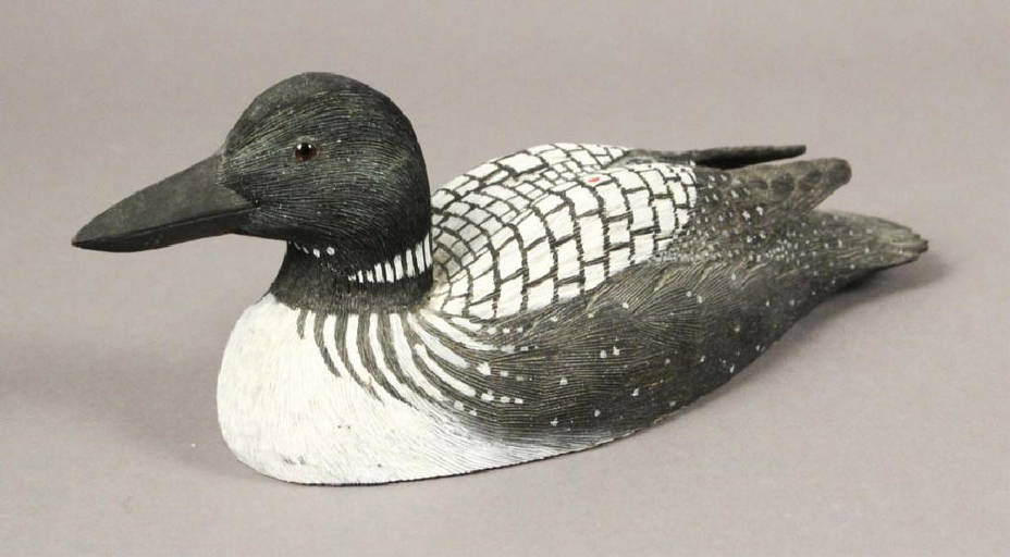 Larry Fell Signed Carved Loon Decoy