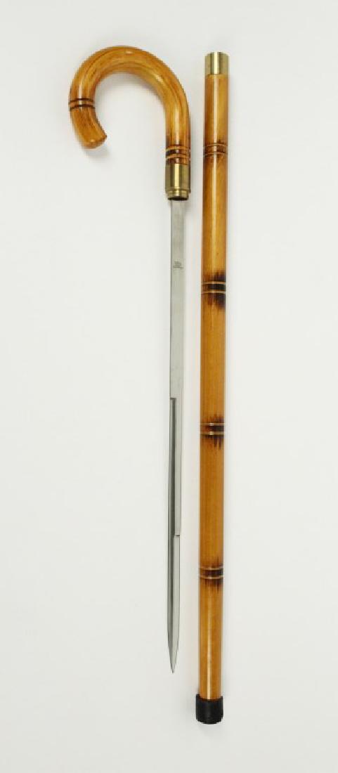 Unique Vintage Bamboo Cane with Interior Sword