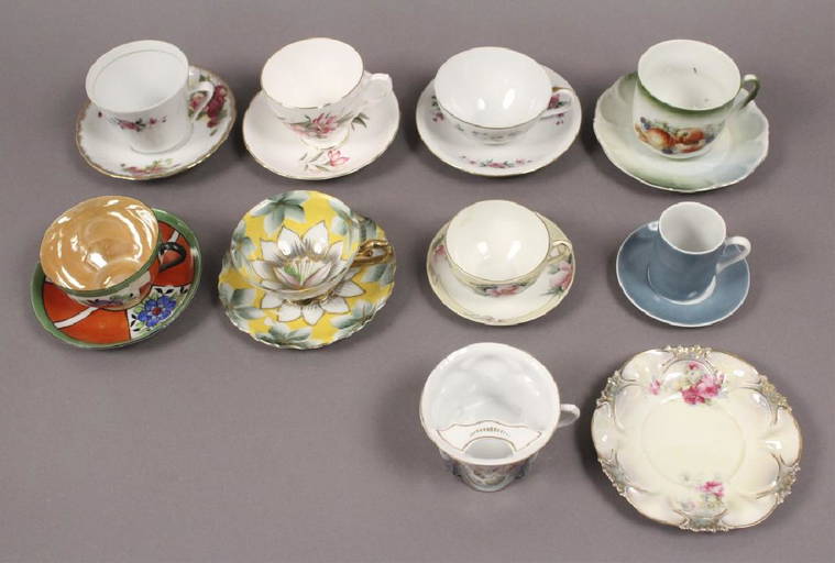 9 Assorted Tea Cups And Saucers
