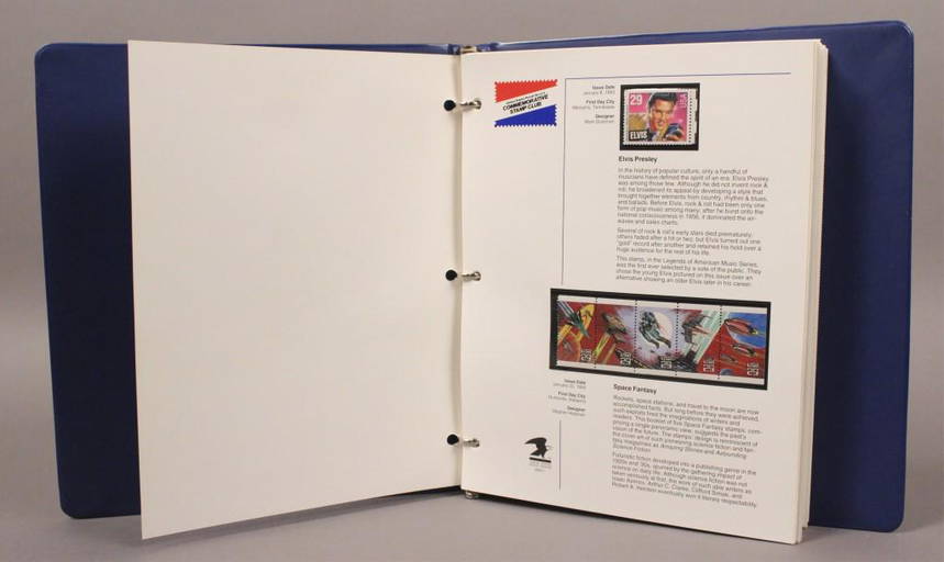 Usps Commemorative Stamp Club Binder With Stamps