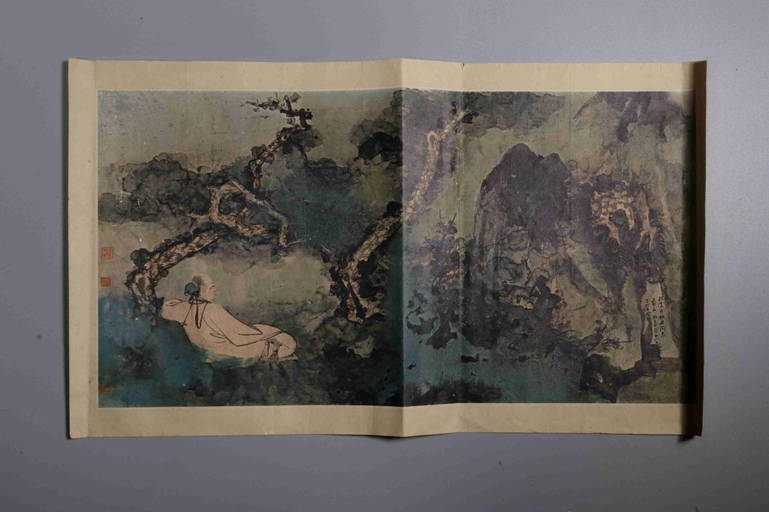 Chinese Ink Color Landscape Painting