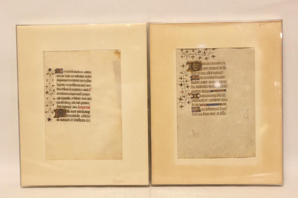 Two Latin Writing On Parchment Paper Auction