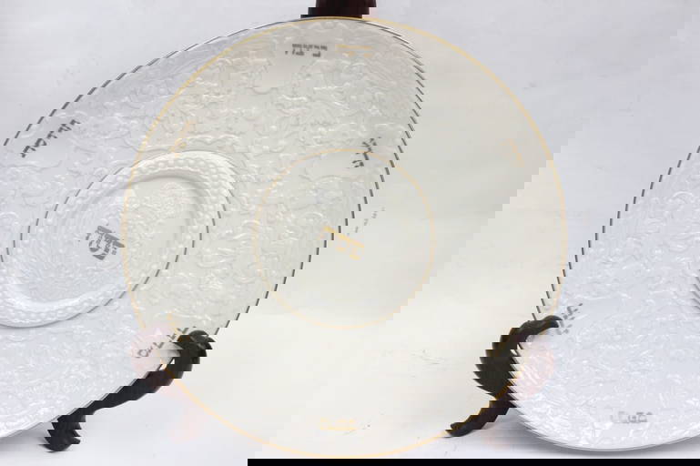 White Seder Plate Judaism Jewish