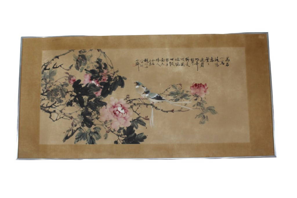 Chinese Ink Color Hand Paint Painting,birds&flower Auction