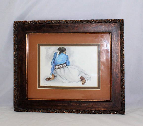 R.c. Gorman Signed Print Woman With Concho Belt