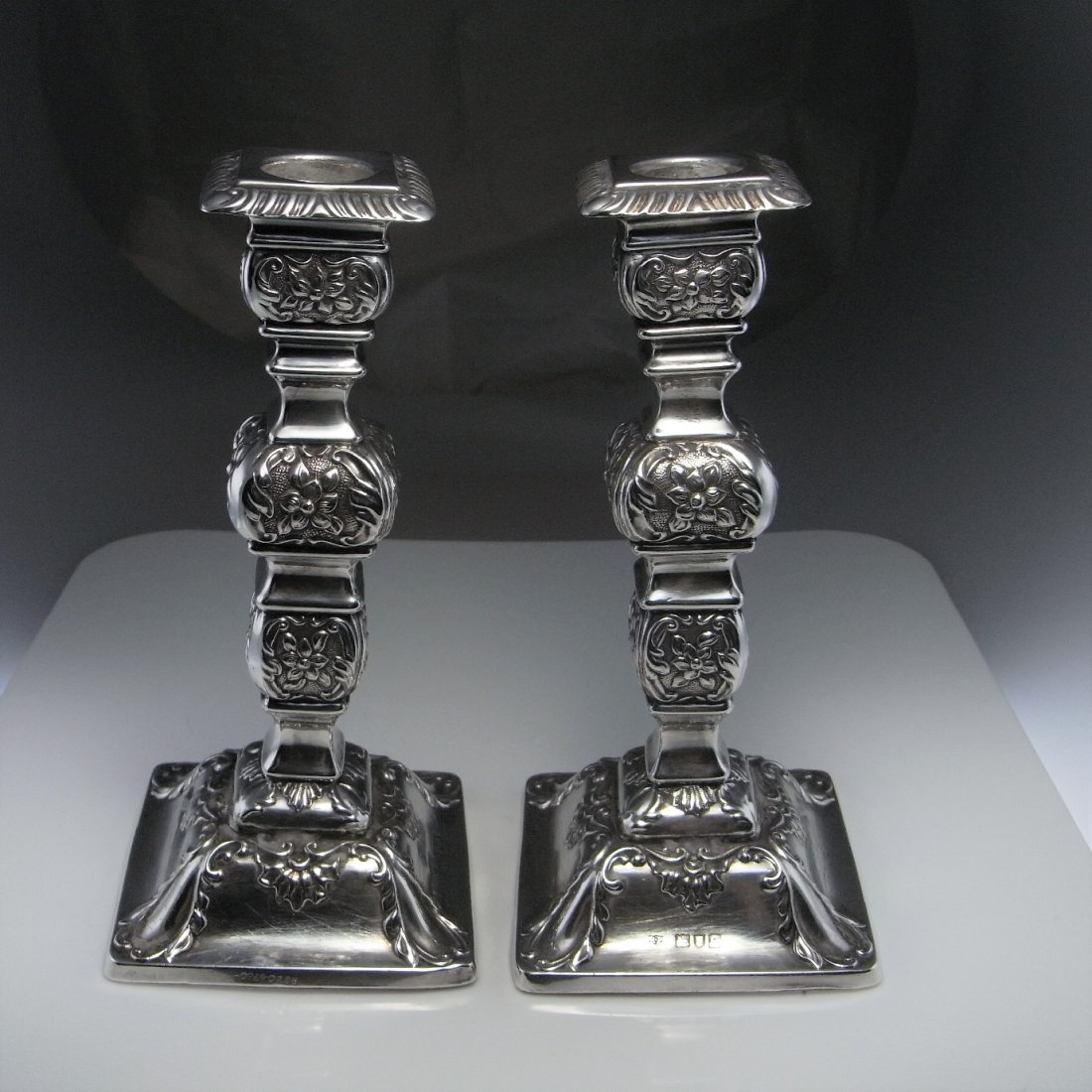 Antique Sterling Silver Candlesticks 1900 Edwardian 925