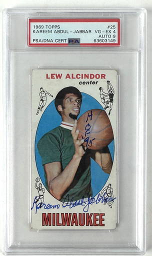 Kareem Abdul-Jabbar Signed 1969 Topps Rookie Card - PSA/DNA Autograph ...