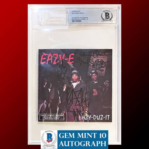 Eazy E & Dj Yella Signed "eazy Duz It" Cd Booklet With Gem Mint 10 ...