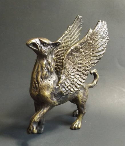 Antique Bronze Griffin, Gryphon Statue 19th Century