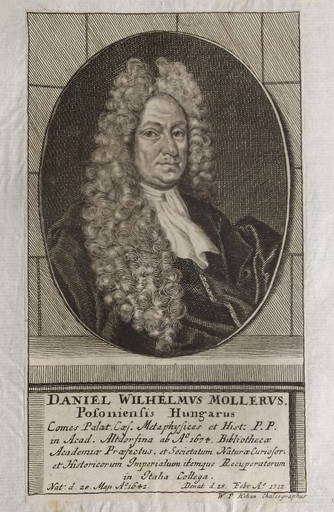 Daniel Wilhelm Moller 1712, Copper Engraving By Kilian 1720s