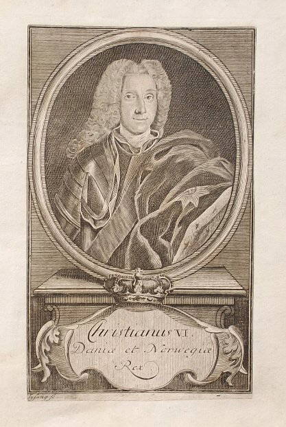 King Christian Vi Of Denmark & Norway 1733 Engraved By Sysang Auction