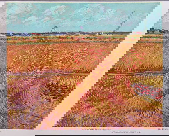 Vincent Van Gogh, Corn Field, Vintage Litho Print, 1944 Auction