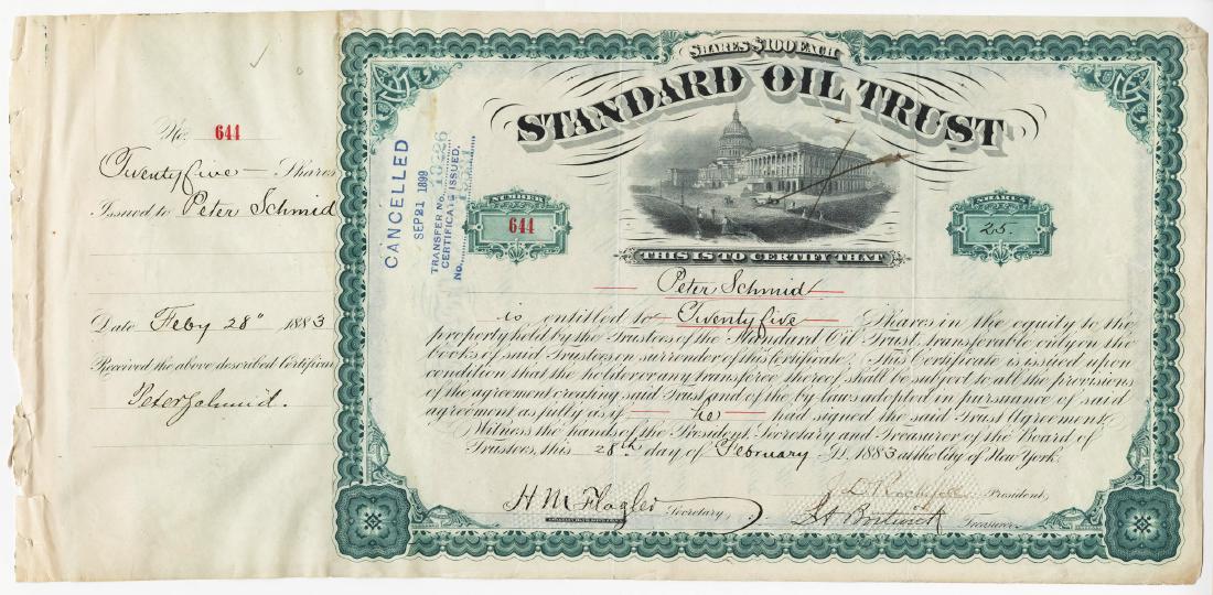 John D. Rockefeller & H. M. Flagler: Signed Standard