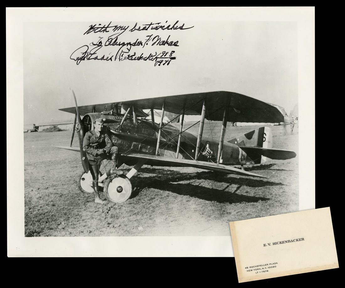 WWI Flying Ace Eddie Rickenbacker Signed Photo and