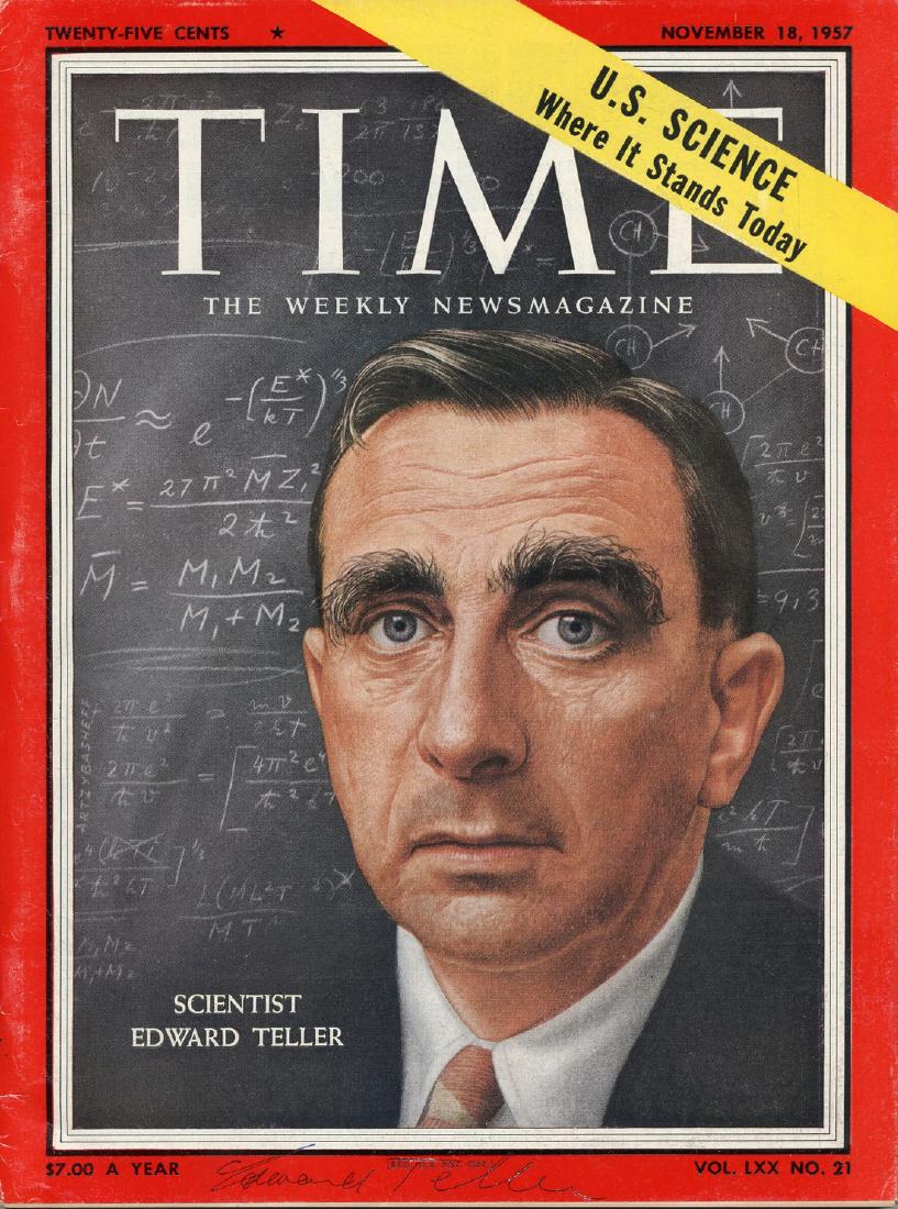 Edward Teller, "Father of H-Bomb," Signed "Time" Cover - Feb 27, 2019 ...
