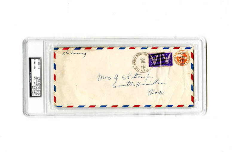 General Patton Signed Envelope, Psa/dna Encapsulated